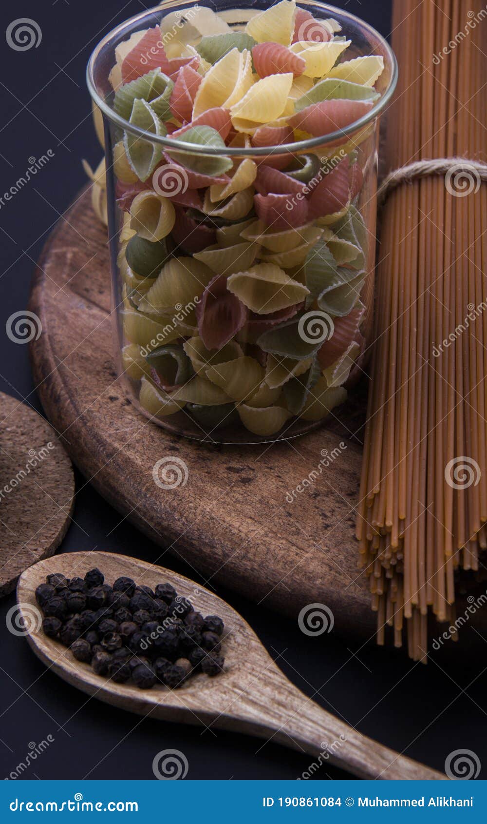 Long Brown Pasta. Pack of Brown Pasta with Macaroni Shape and Colorful ...