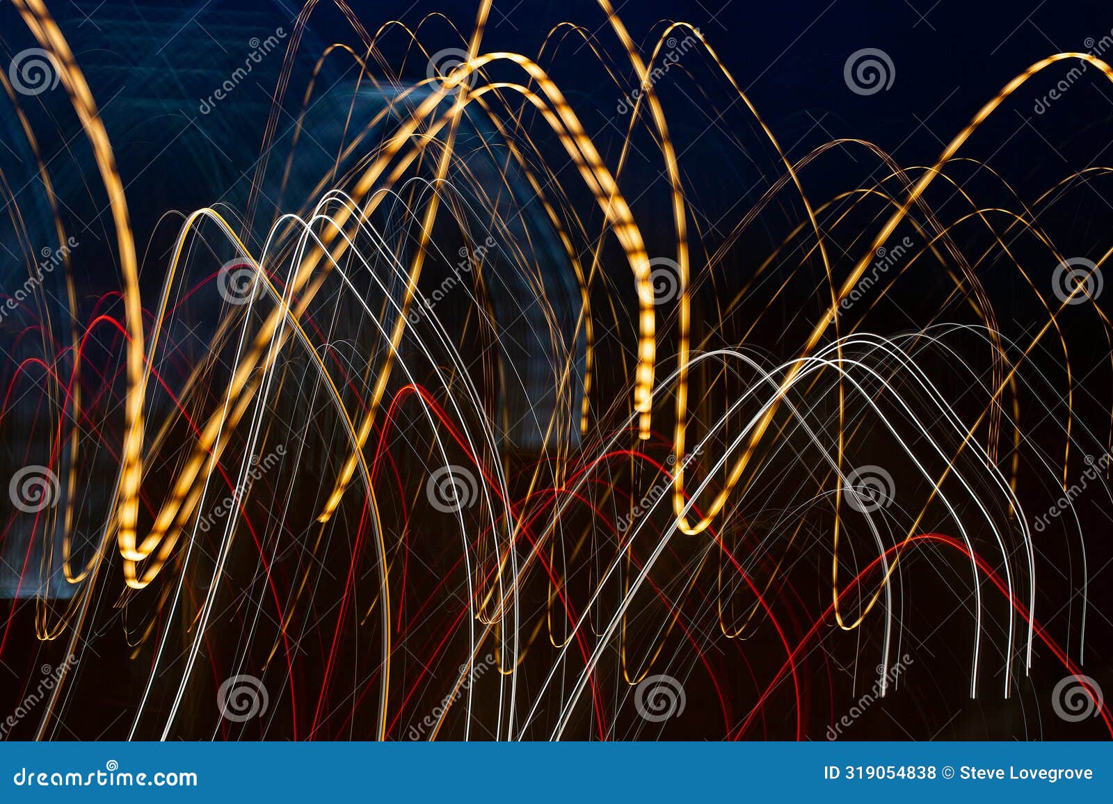 Long Camera Exposures of Artificial Light Sources at Night Stock Photo ...