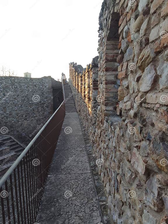 Long Castle Wall stock photo. Image of wood, defensive - 345793376