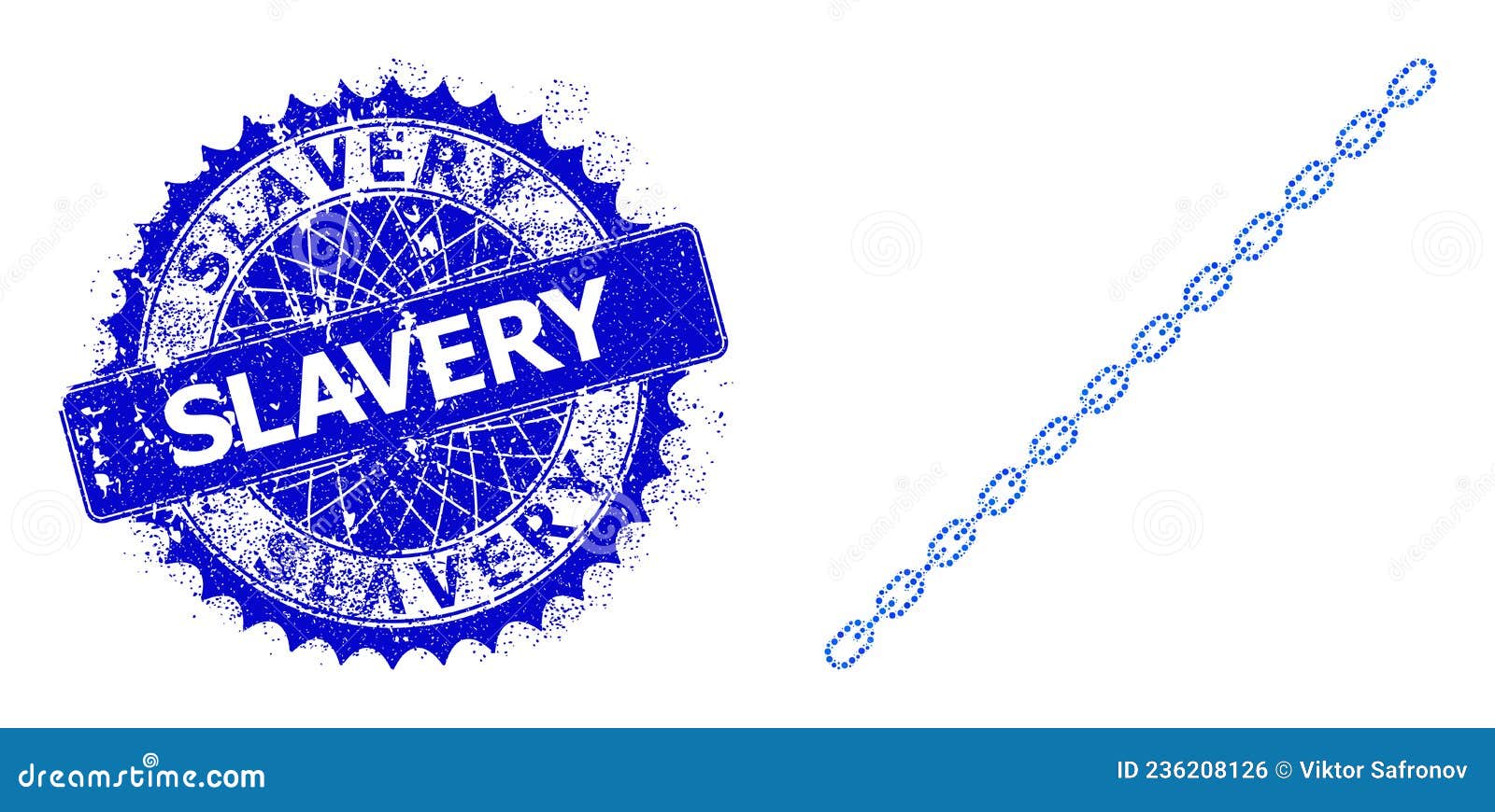 Vector Long Chain Mosaic of Small Circles with Scratched Slavery Stamp ...
