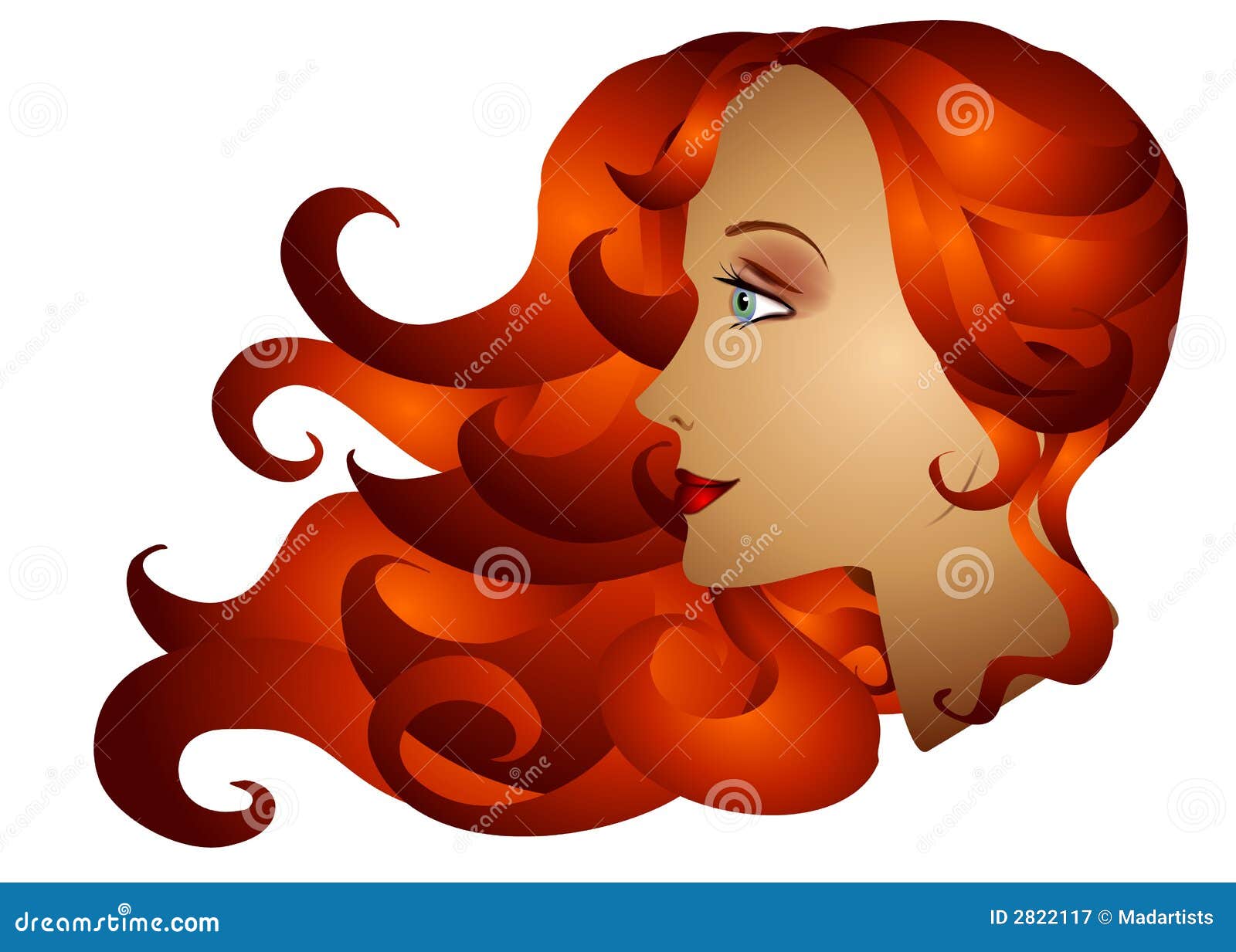 Long Cheveu De Femme Rousse Illustration Stock - Illustration du ...