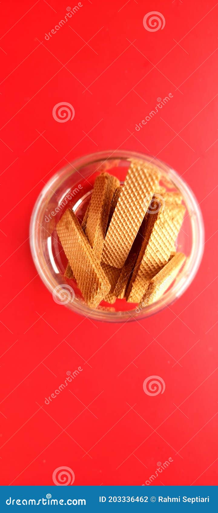 Long Chocolate Wafer Red Base in Glass Jar Stock Photo - Image of food ...