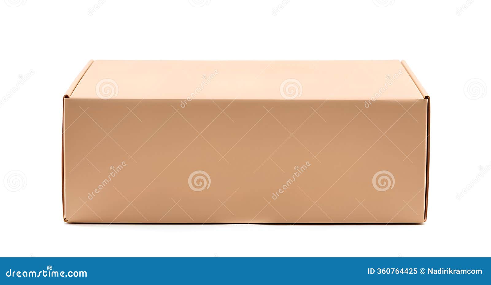 Long Closed Rectangle Blank Brown Cardboard Box, Side View. Stock Image ...