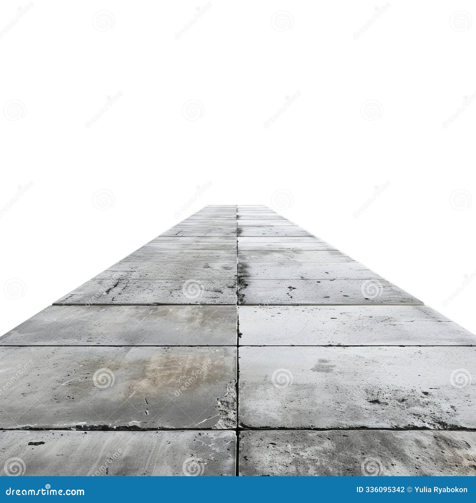 Long Concrete Path Disappearing into White Background Stock Photo ...