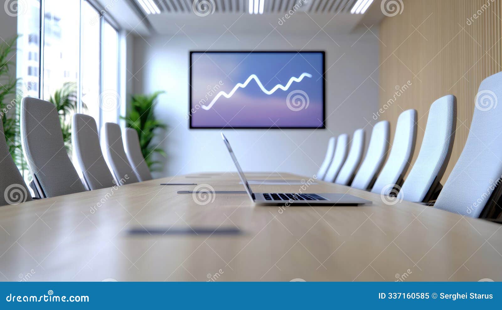 Long Conference Table And Chairs . Before Conference In The Boardroom ...
