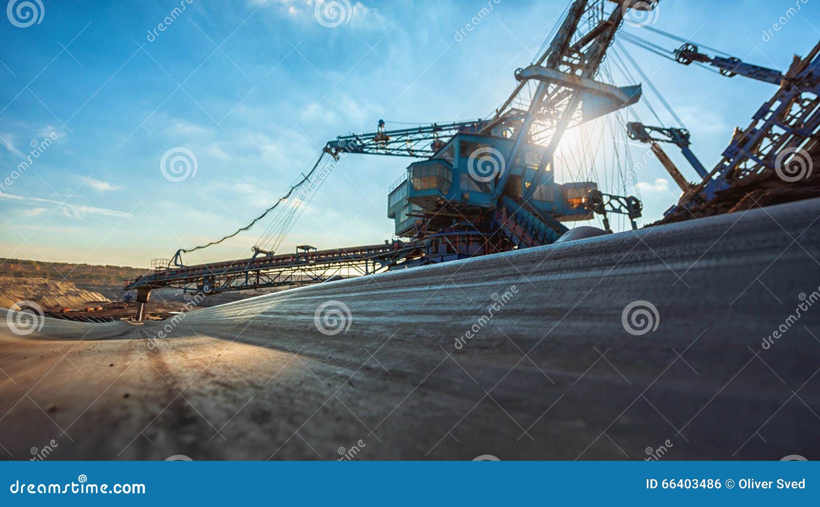 Long Conveyor Belt Transporting Ore Stock Photo - Image of large, sand ...