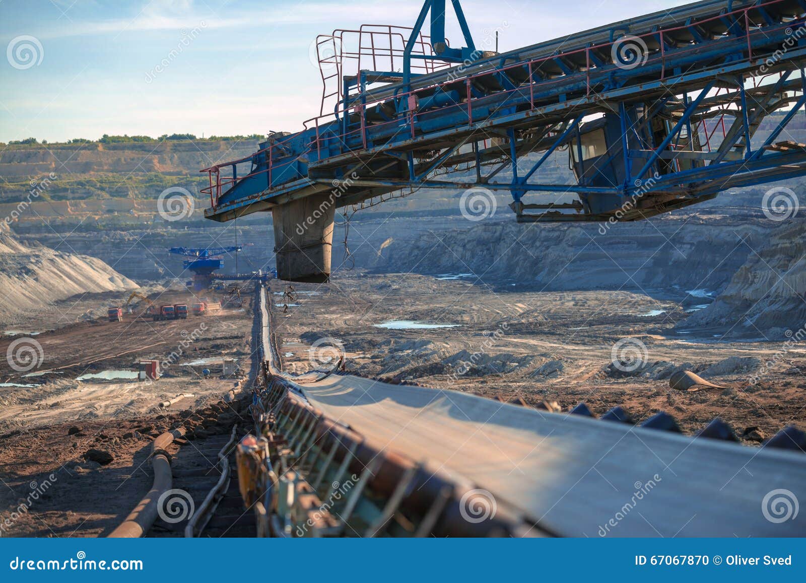 Long Conveyor Belt Transporting Ore Stock Photo - Image of energy, rock ...