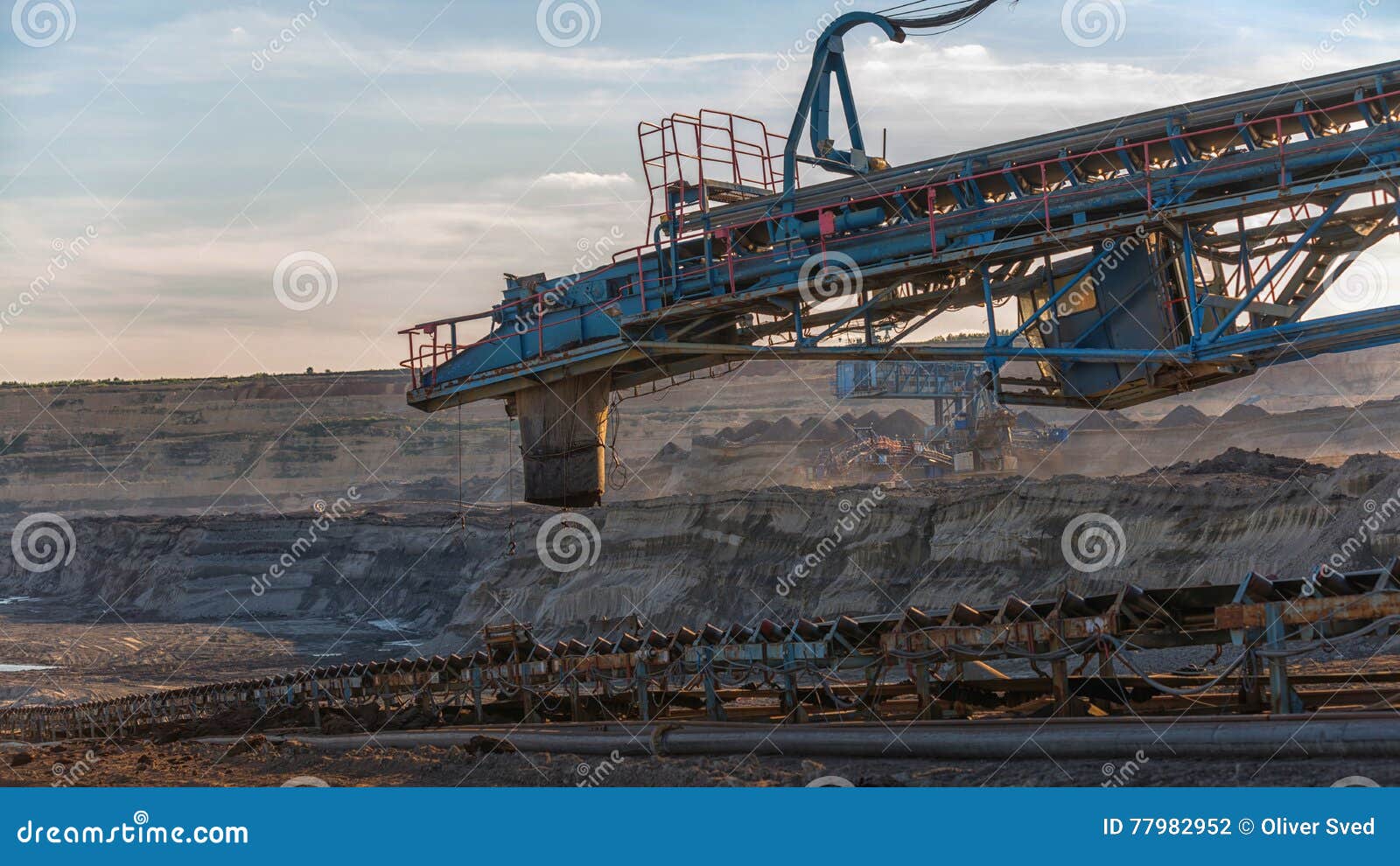 Long Conveyor Belt Transporting Ore Stock Photo - Image of modern ...