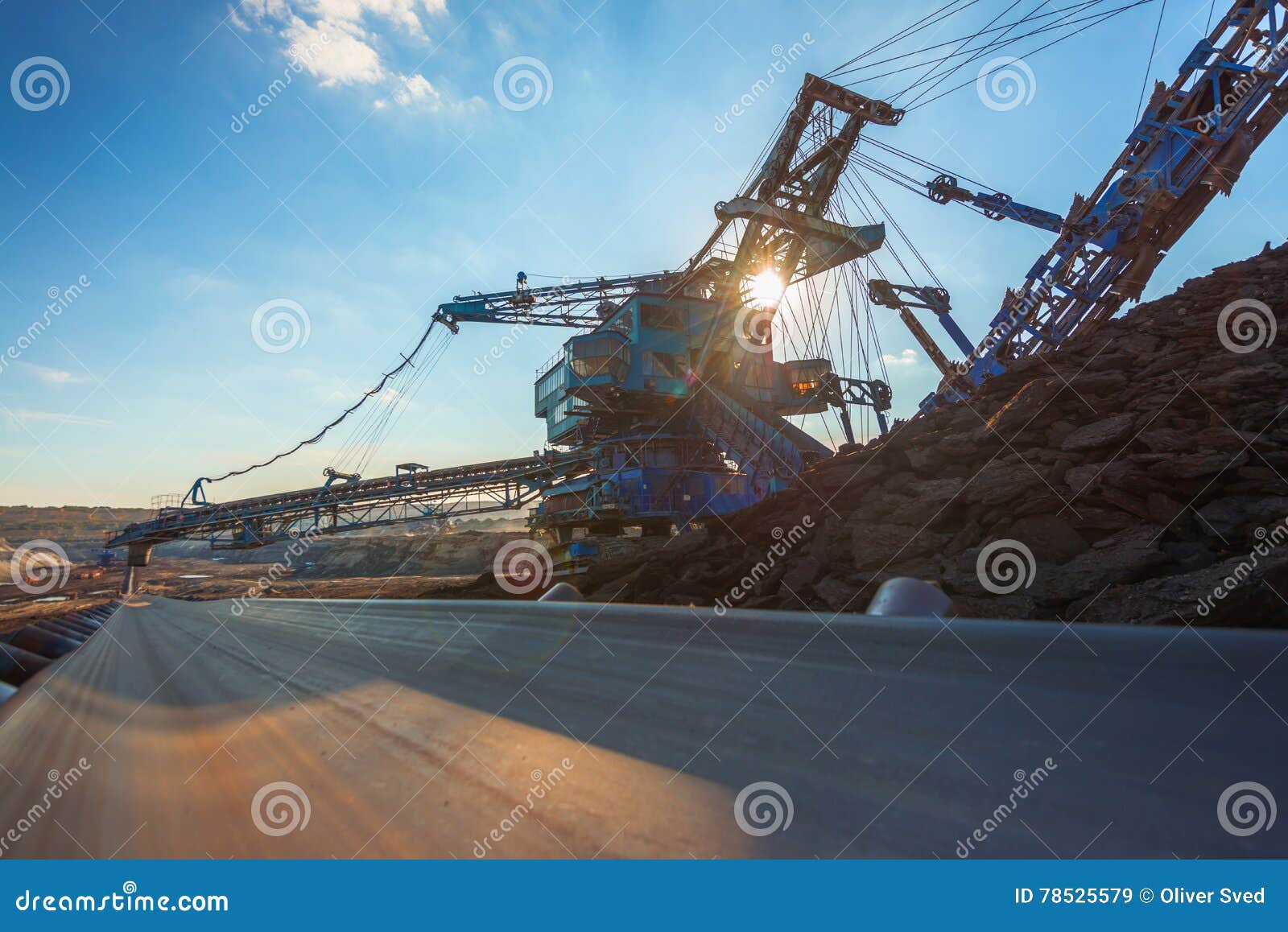 Long Conveyor Belt Transporting Ore Stock Image - Image of machinery ...