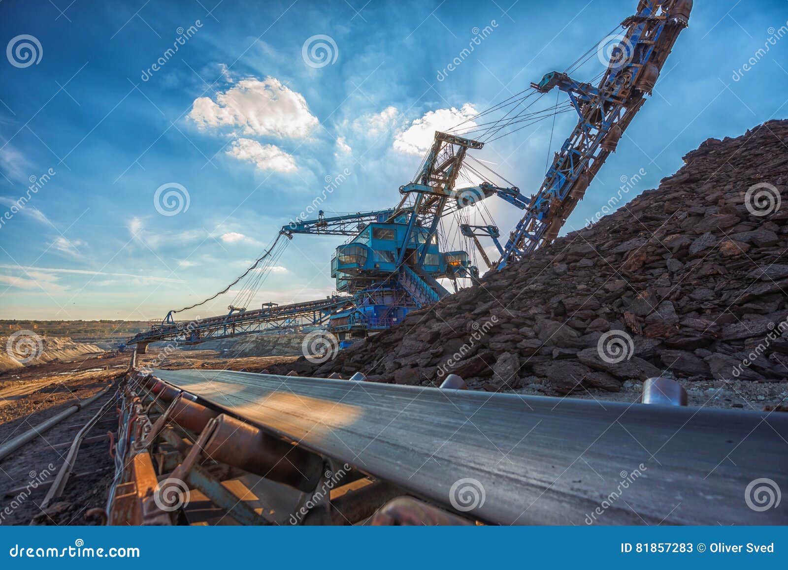 Long Conveyor Belt Transporting Ore Stock Image - Image of energy ...
