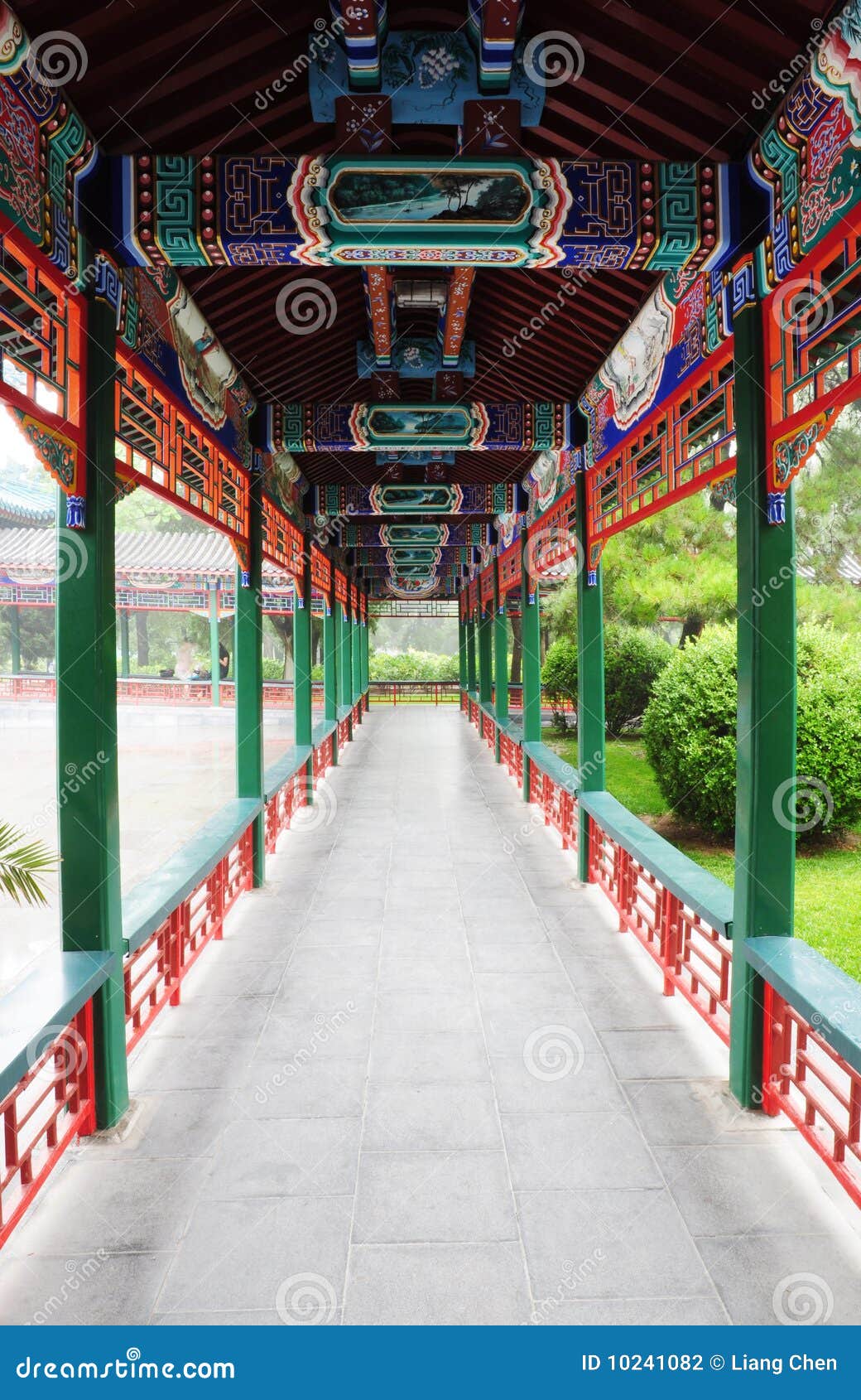 Long corridor stock photo. Image of summer, outside, corridor - 10241082