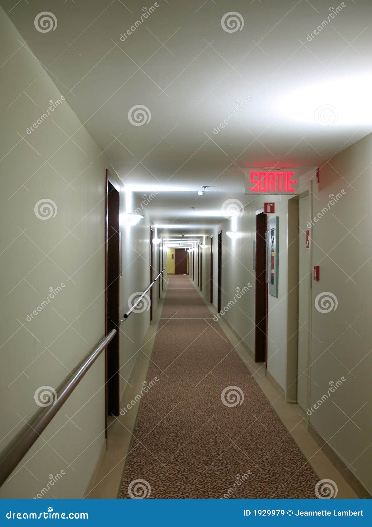 Long corridor stock image. Image of dormitory, home, interior - 1929979