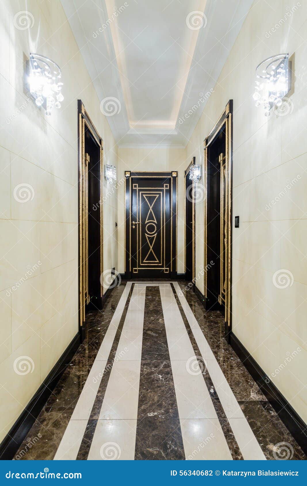 Long Corridor in Baroque House Stock Photo - Image of living, luxury ...