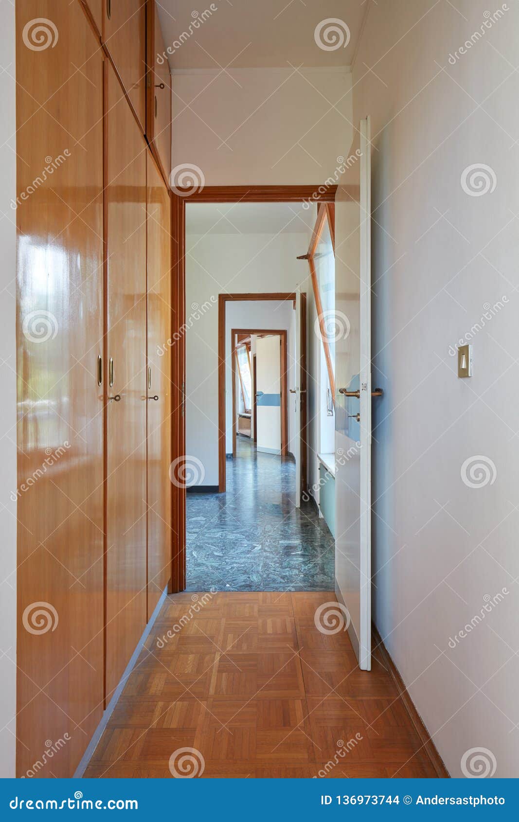 Long Corridor in Country House Interior Stock Photo - Image of corridor ...