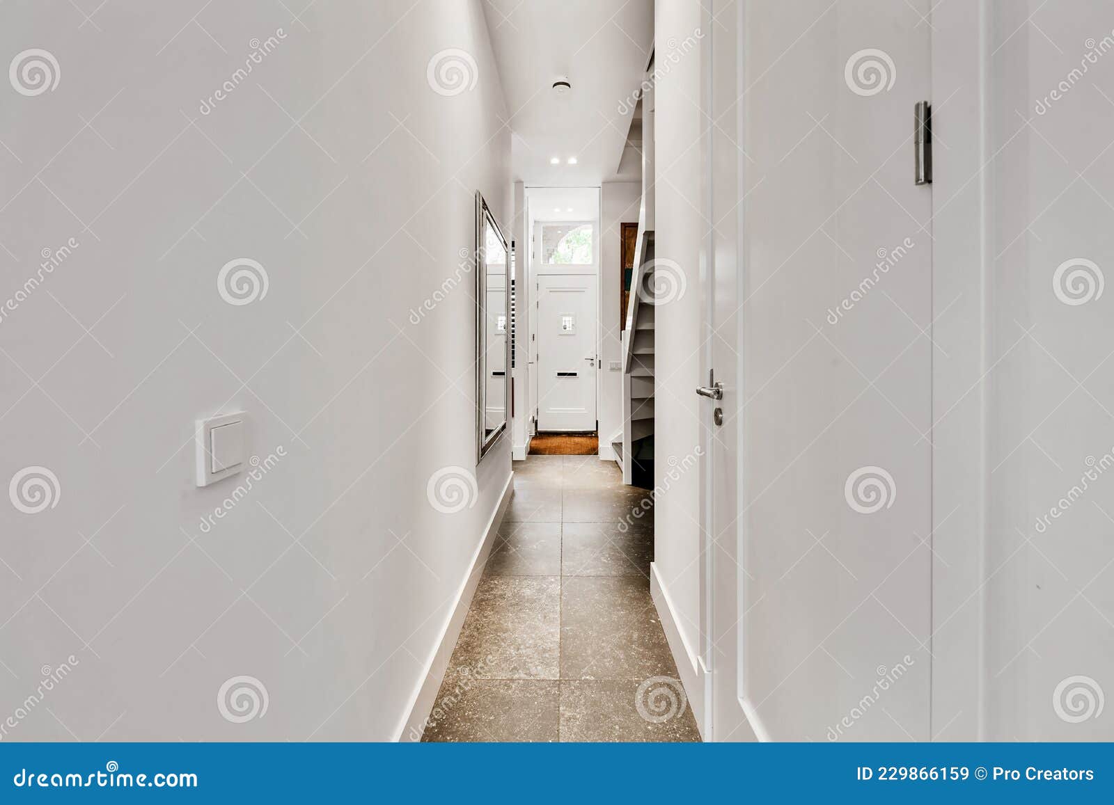 Long corridor design stock image. Image of residential - 229866159