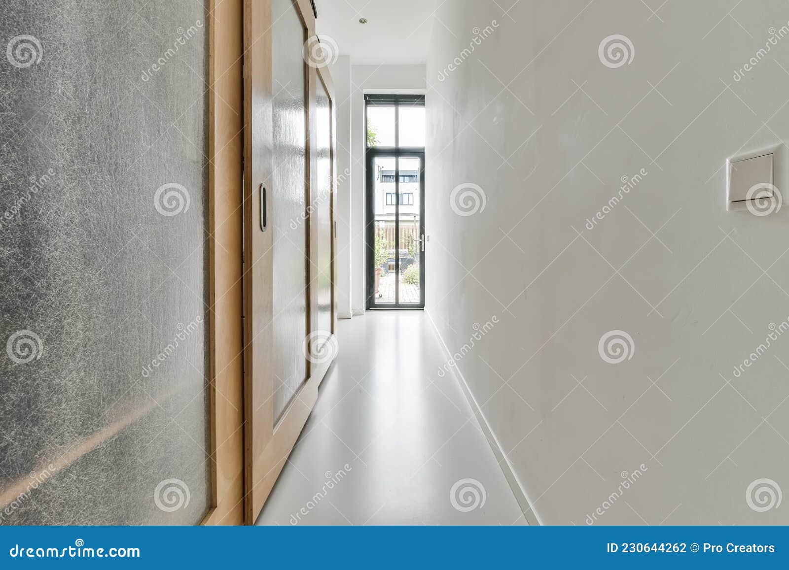 Long corridor design stock photo. Image of residential - 230644262