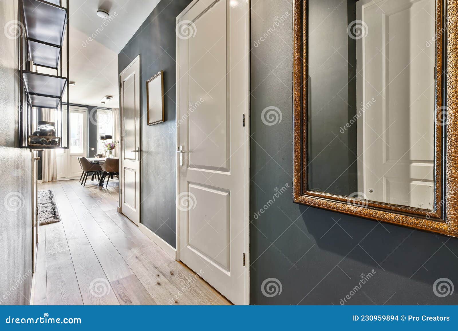 Long corridor design stock photo. Image of luxury, design - 230959894