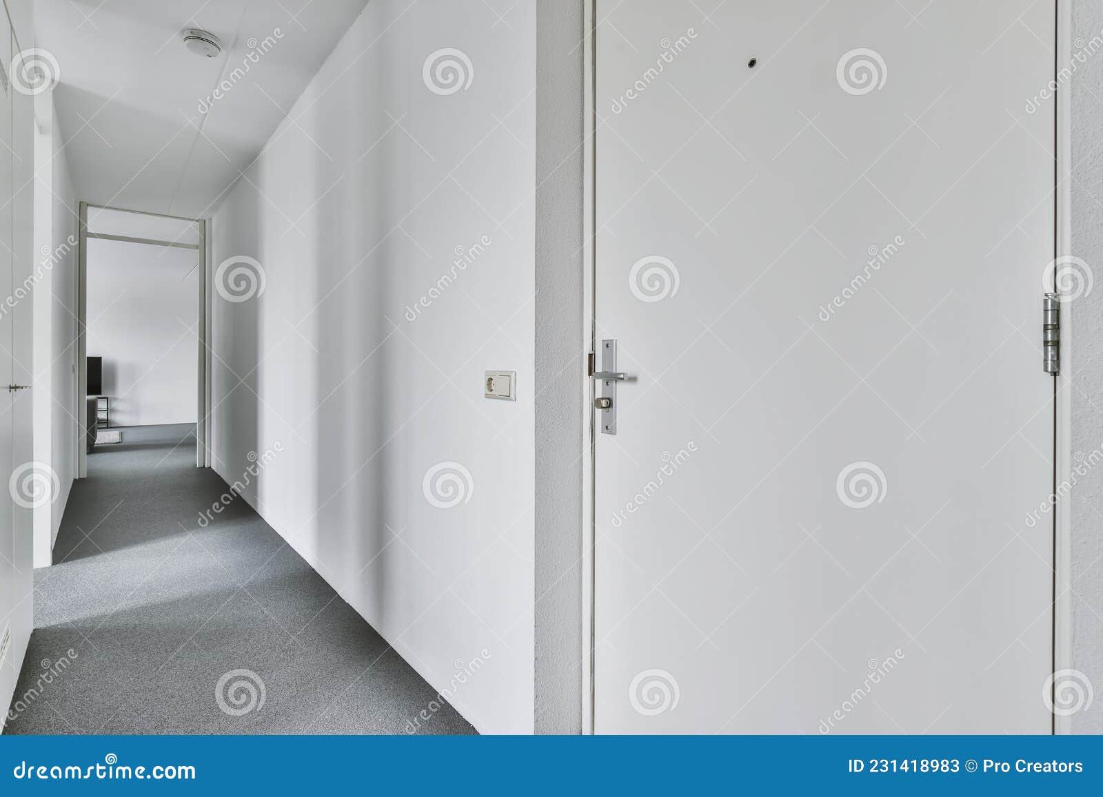 Long corridor design stock image. Image of real, accessories - 231418983