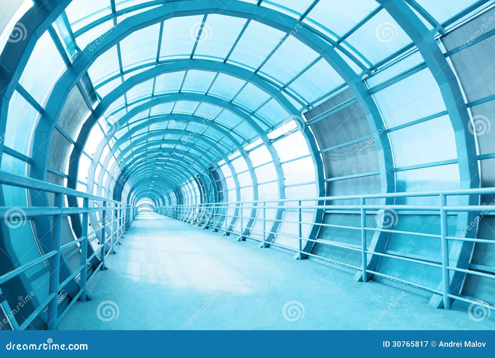 Long Corridor with Glass Wall Stock Image - Image of hall, contemporary ...