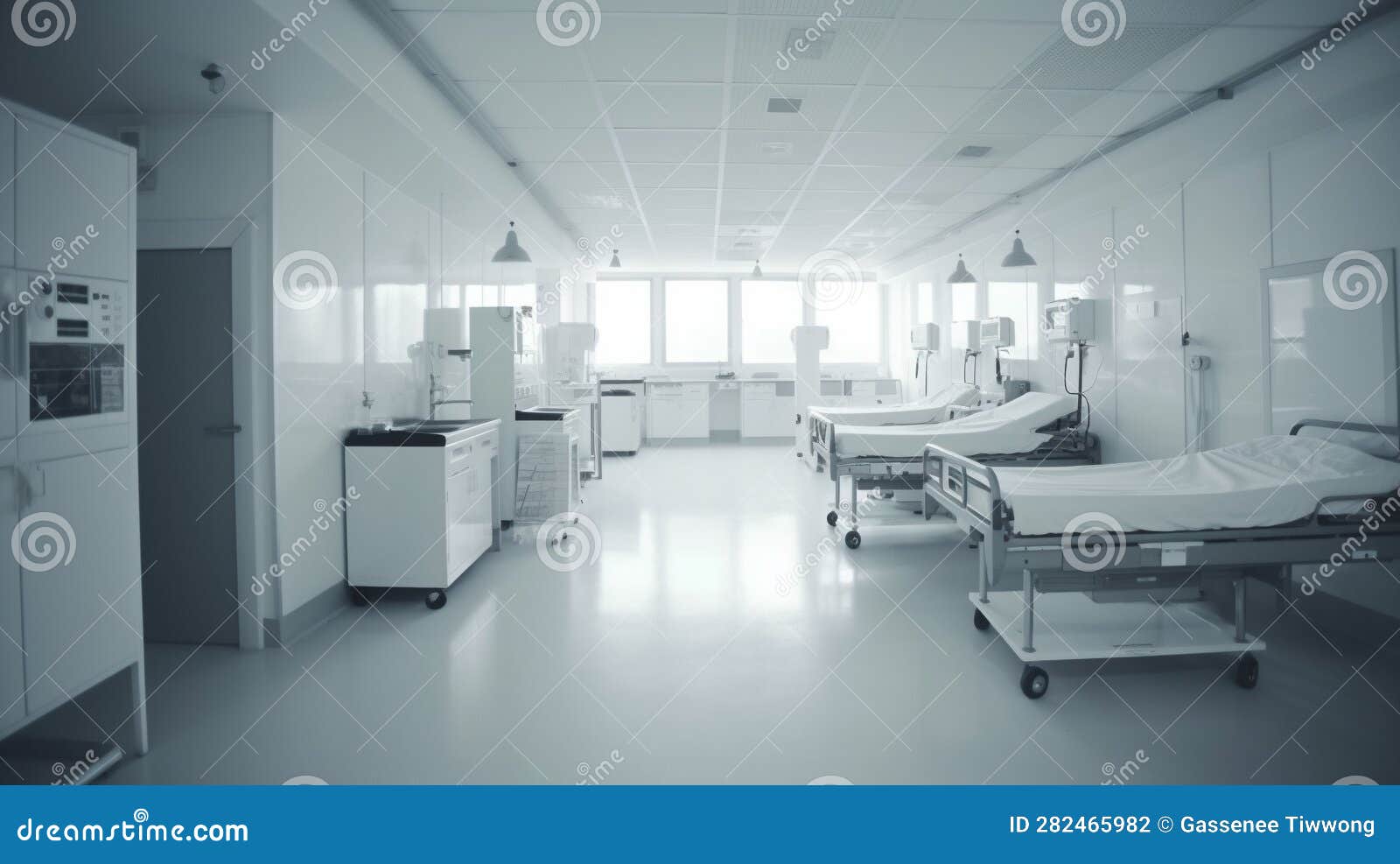 A Long Corridor in a Hospital with Various Procedural Rooms. Generative ... A Long Corridor in a Hospital with Various Procedural Rooms. Generative ...