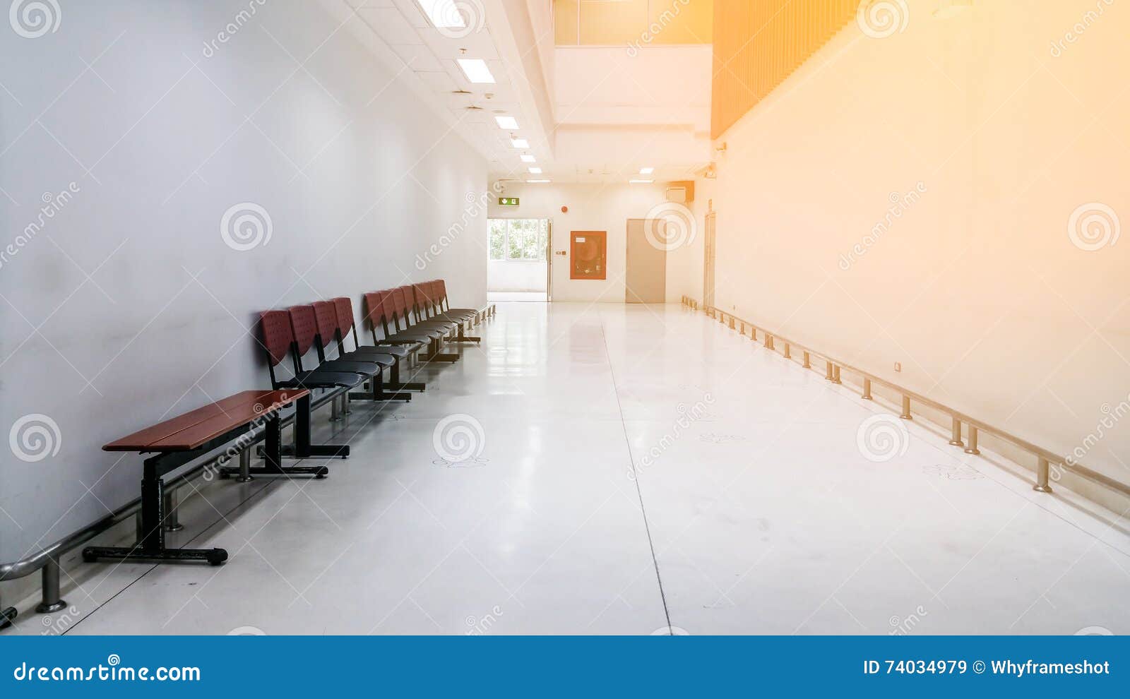 Long Corridor in the Hospital. Stock Image - Image of operating, clinic ...