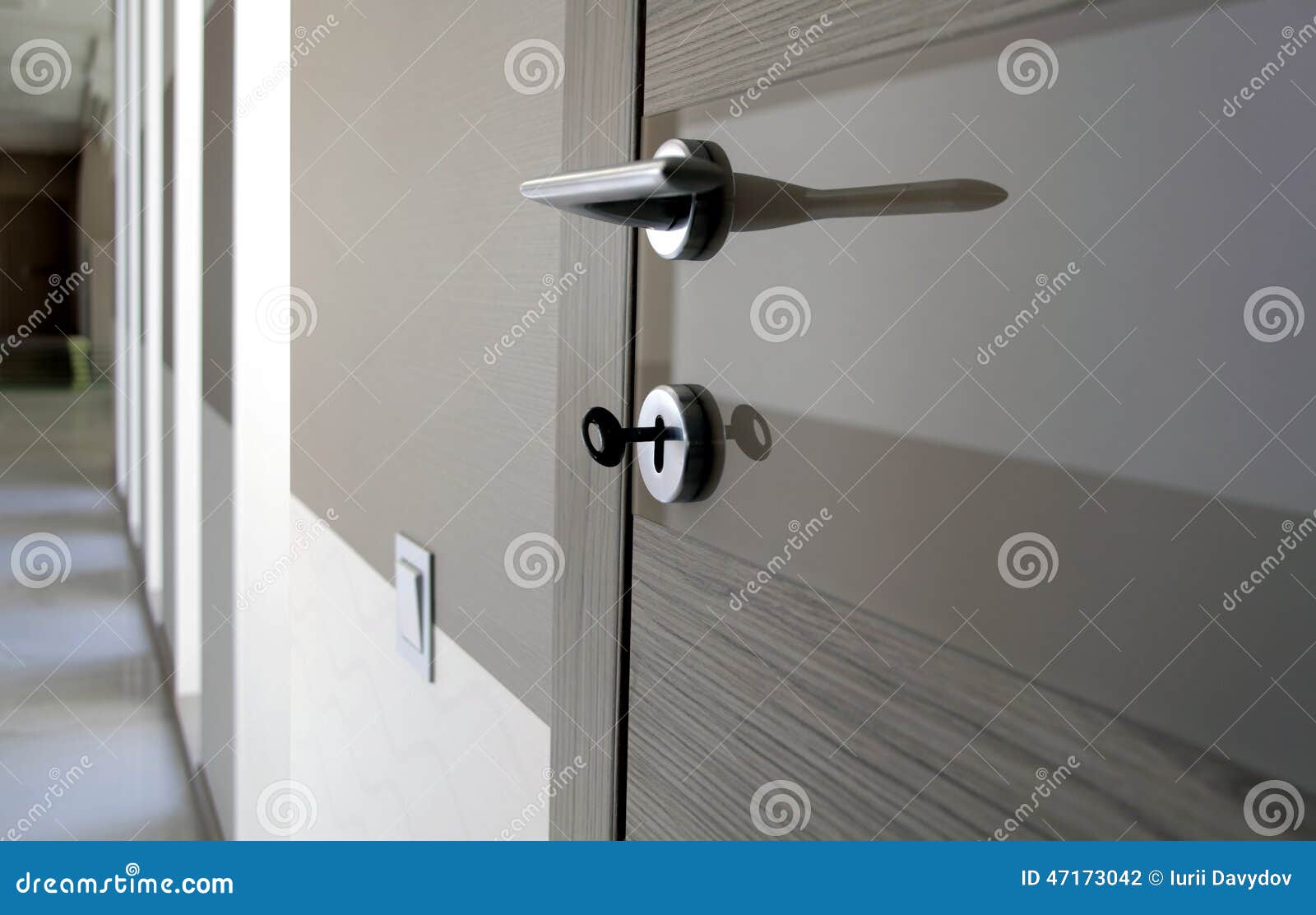 Long Corridor in the House with Modern Door Stock Photo - Image of ...