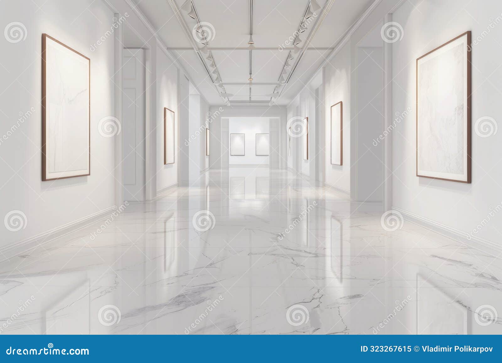 A Long Corridor Lined with Picture Frames Displaying Memories and ...