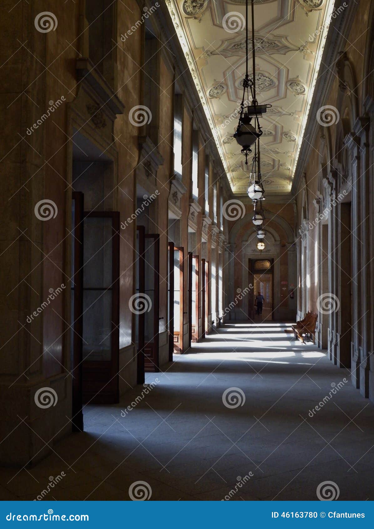 Long Corridor with Morning Light Stock Photo - Image of sunny, morning ...