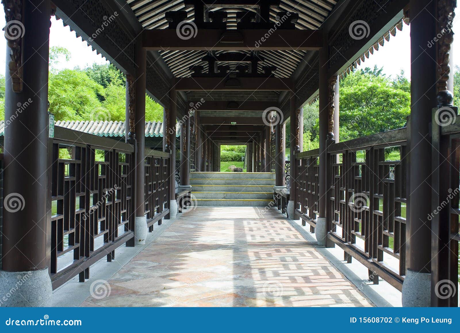 Long Corridor in Outdoor Park Stock Photo - Image of colorful, beijing ...