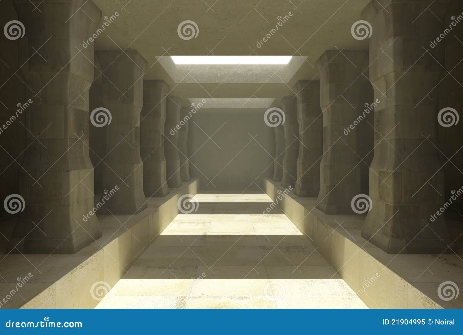 Long Corridor With Doors And Darkness At End. Animation. Moving Forward ...