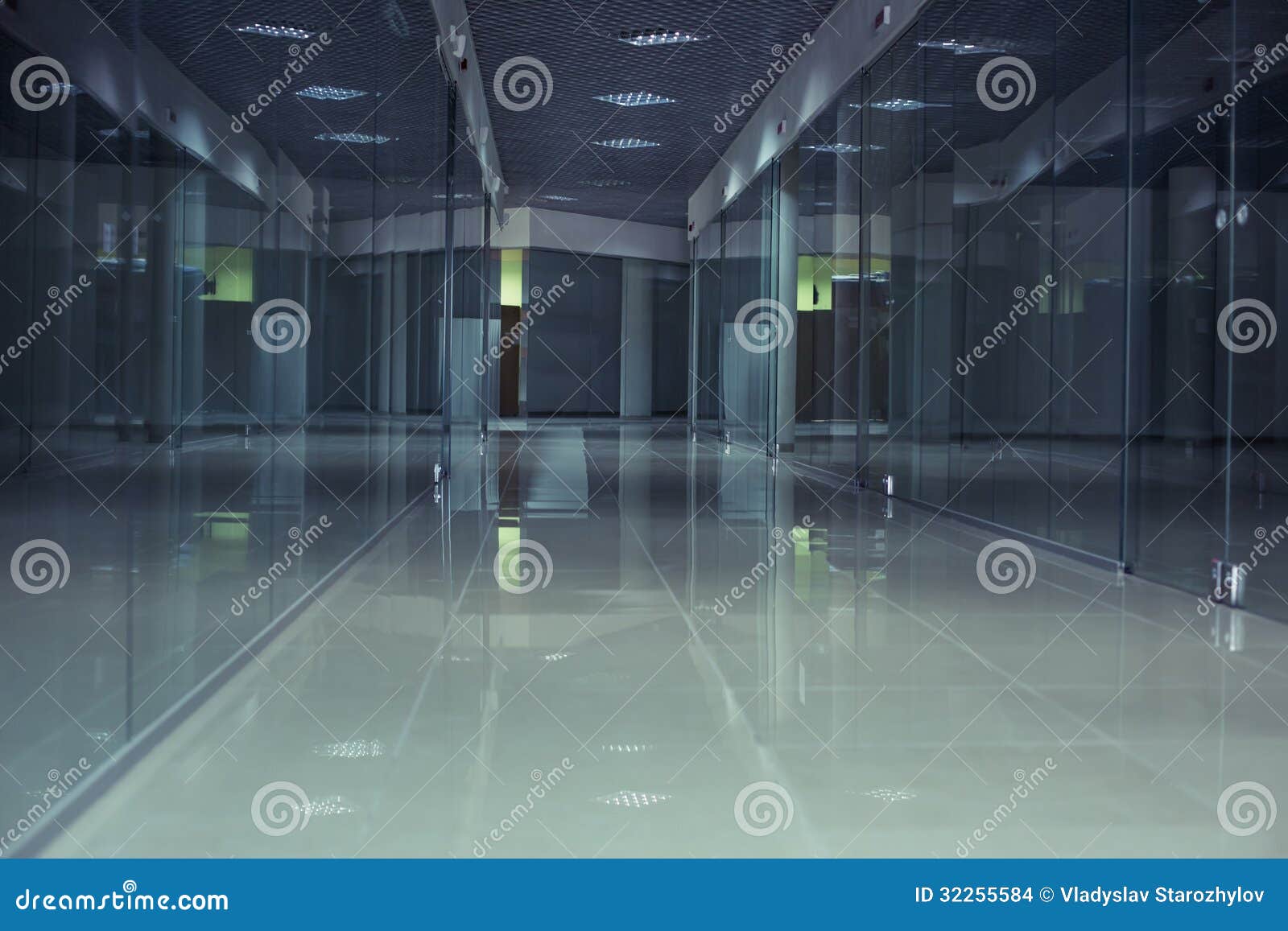 Long corridor and showcase stock photo. Image of clean - 32255584