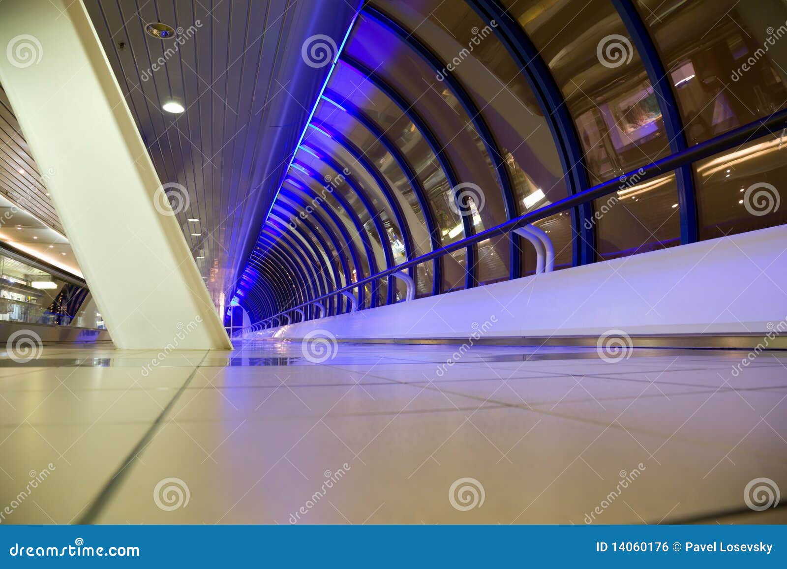 Long Corridor with Windows in Modern Building Stock Photo - Image of ...