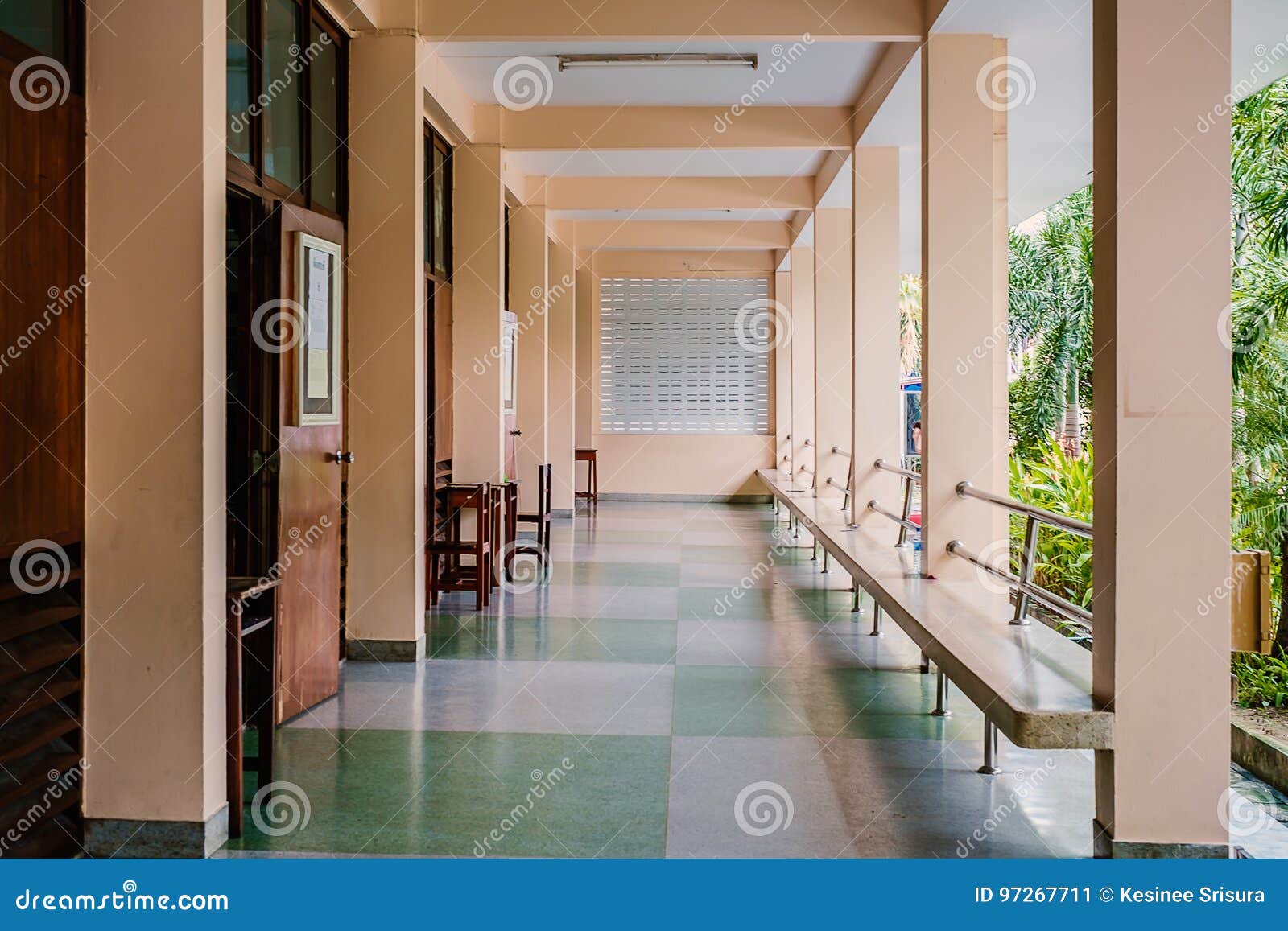 Long corridors or passage stock image. Image of bright - 97267711