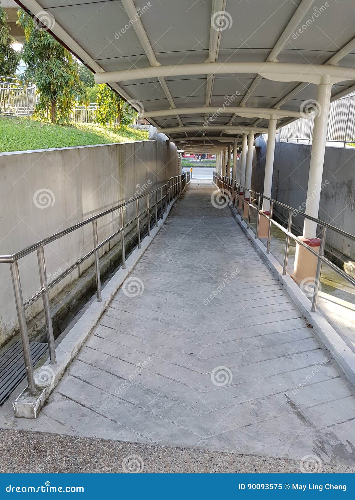 Long covered walkway stock image. Image of connection - 90093575
