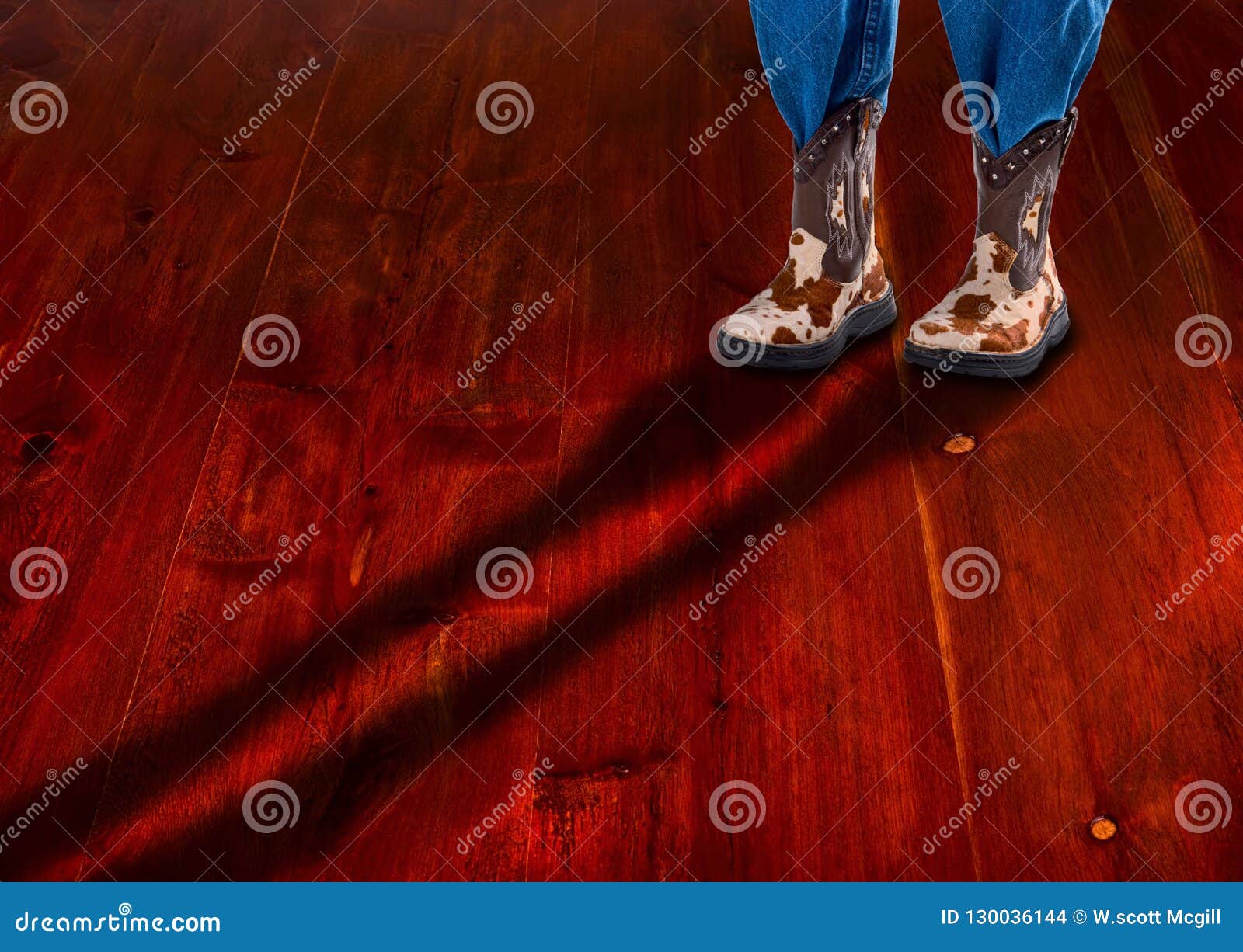 Long Cowboy Shadow. stock photo. Image of foot, cowhide - 130036144