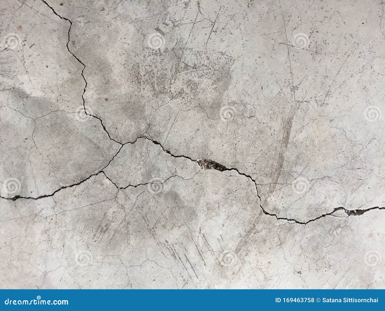 Cracking Line on Concrete Floor Stock Photo - Image of room, background ...