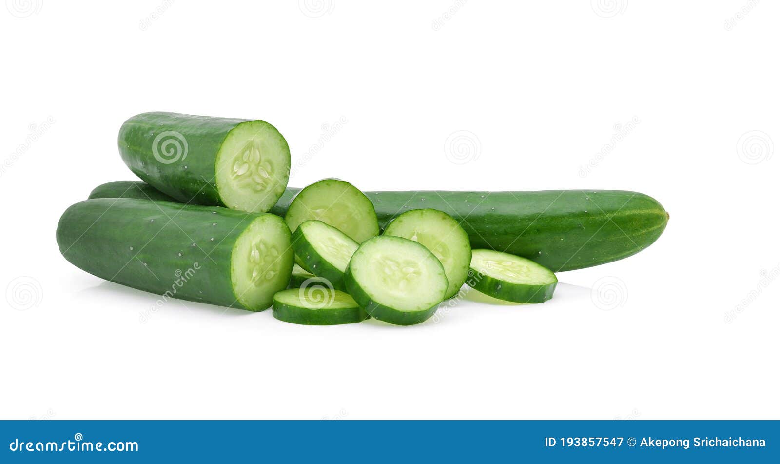 Long Cucumber on White Background Stock Image - Image of slicing ...