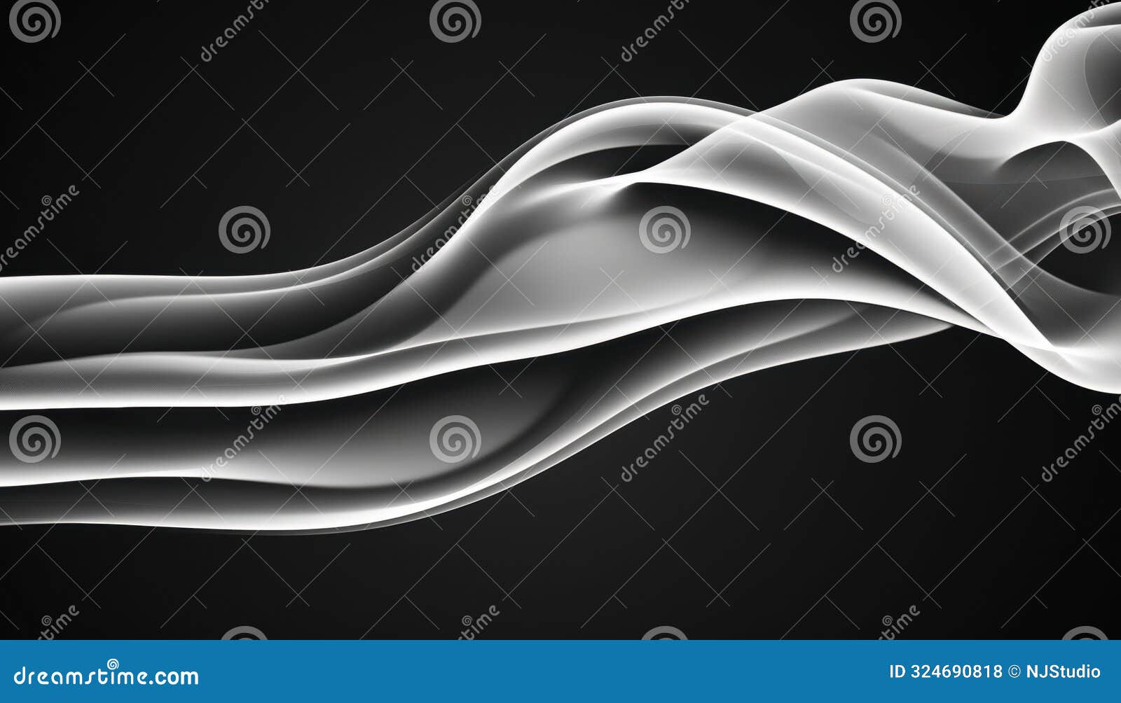 A Long, Curvy Line of White Smoke Stock Illustration - Illustration of ...