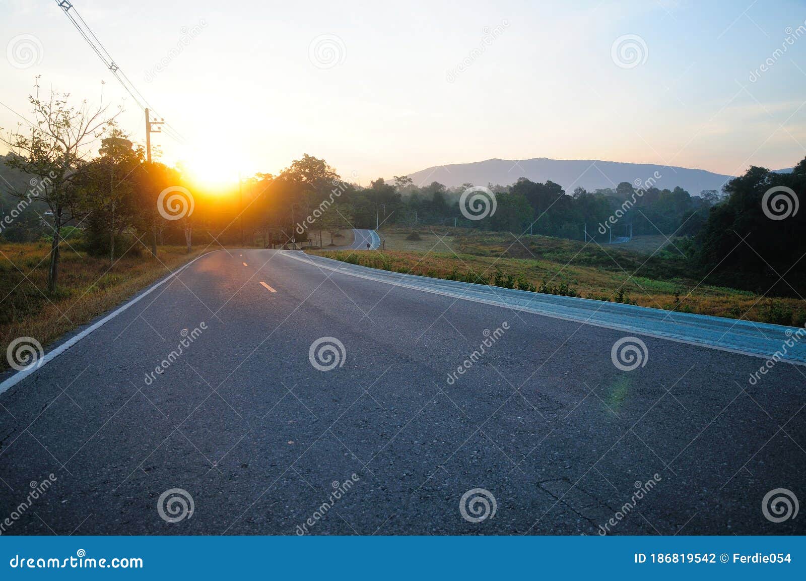 A Long Curvy Road in the Mountain Stock Photo - Image of exercise, rule ...