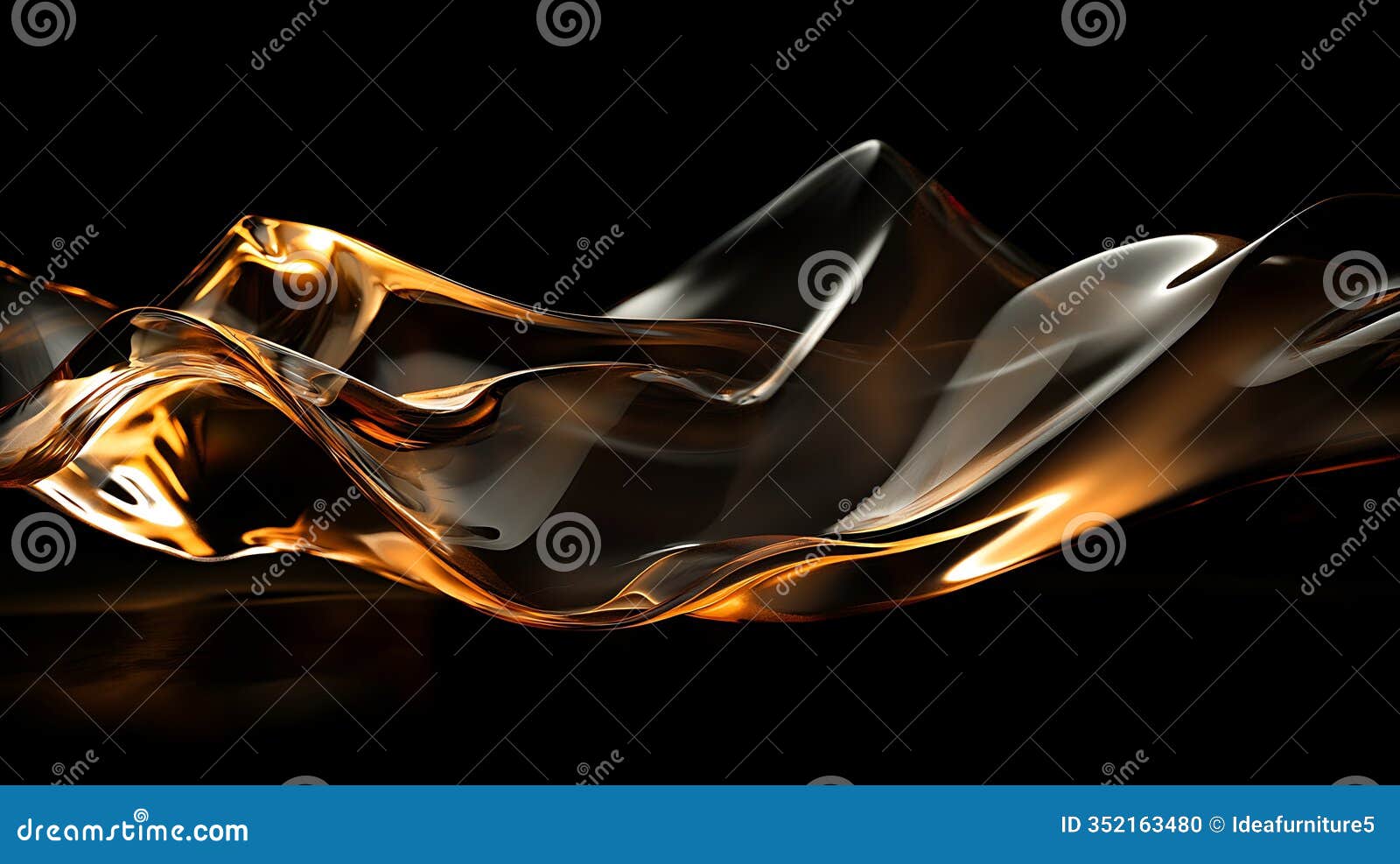 A Long, Curvy, Shiny, and Reflective Surface Stock Illustration ...