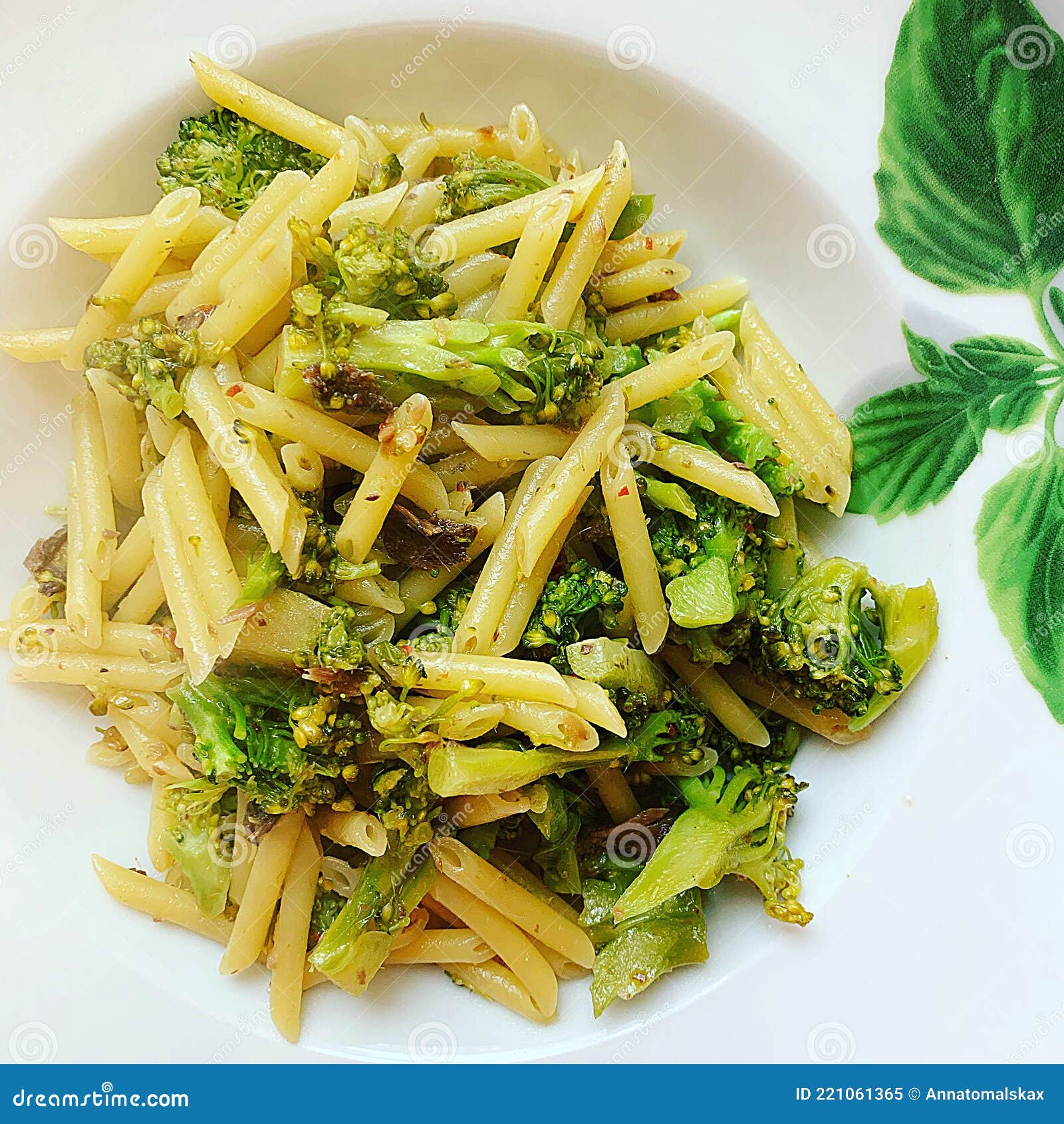 Long Cut Pasta, Tube Pasta, Pasta Dish with Broccoli Stock Image ...