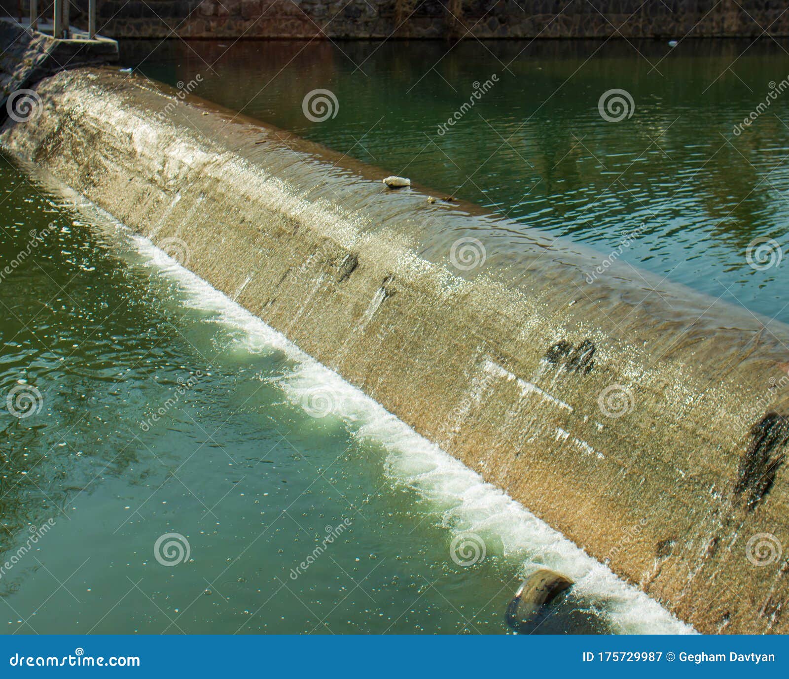The long dam on the river stock image. Image of long - 175729987