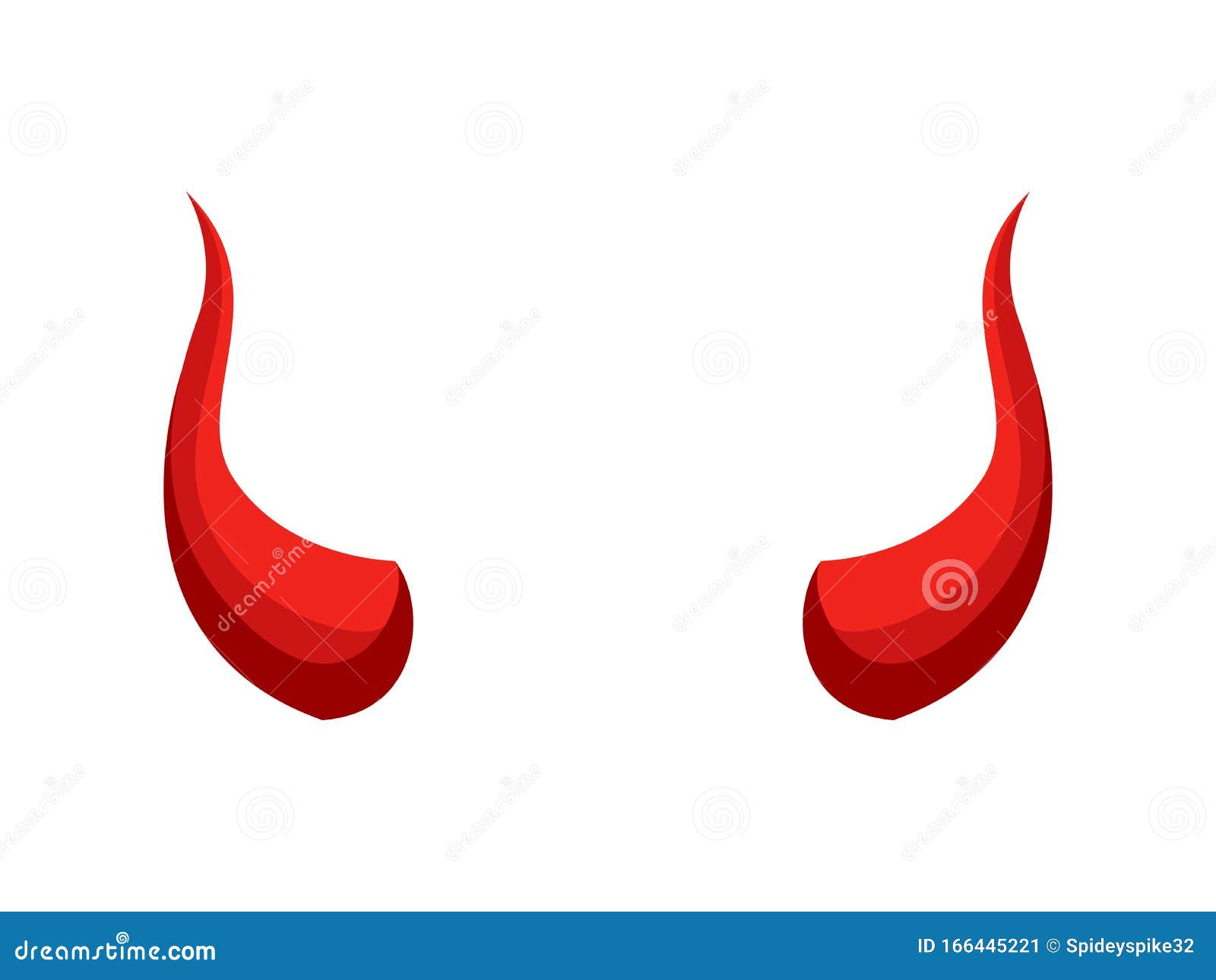 Long Devil Horn. Isolated Vector Illustration Stock Vector ...