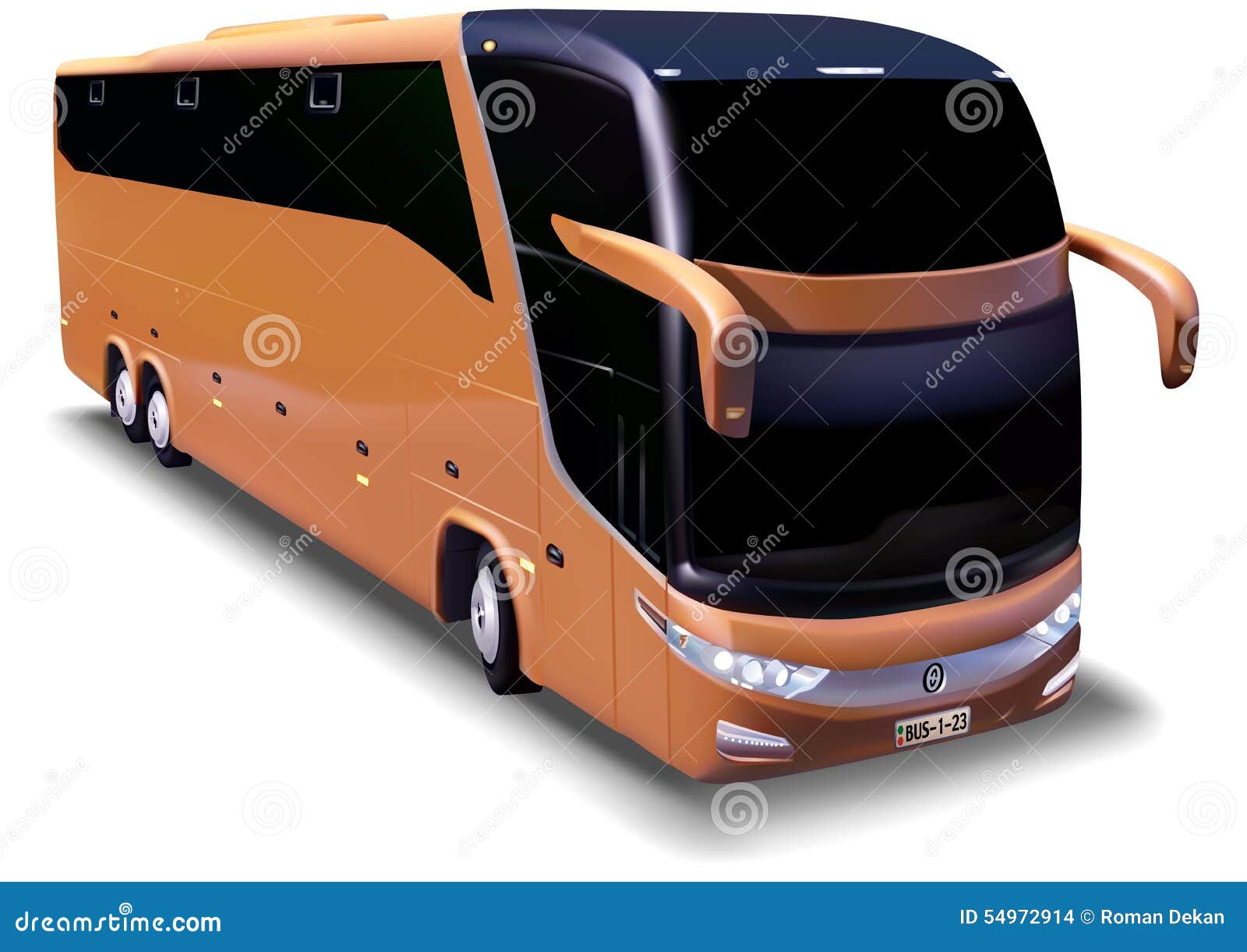 Long-distance Bus Vector Illustration | CartoonDealer.com #55692144