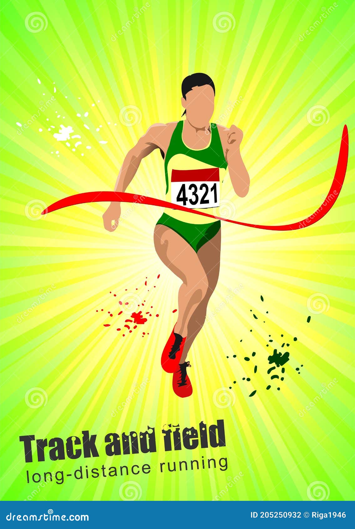 Long-distance Runner. Poster Stock Vector - Illustration of track ...