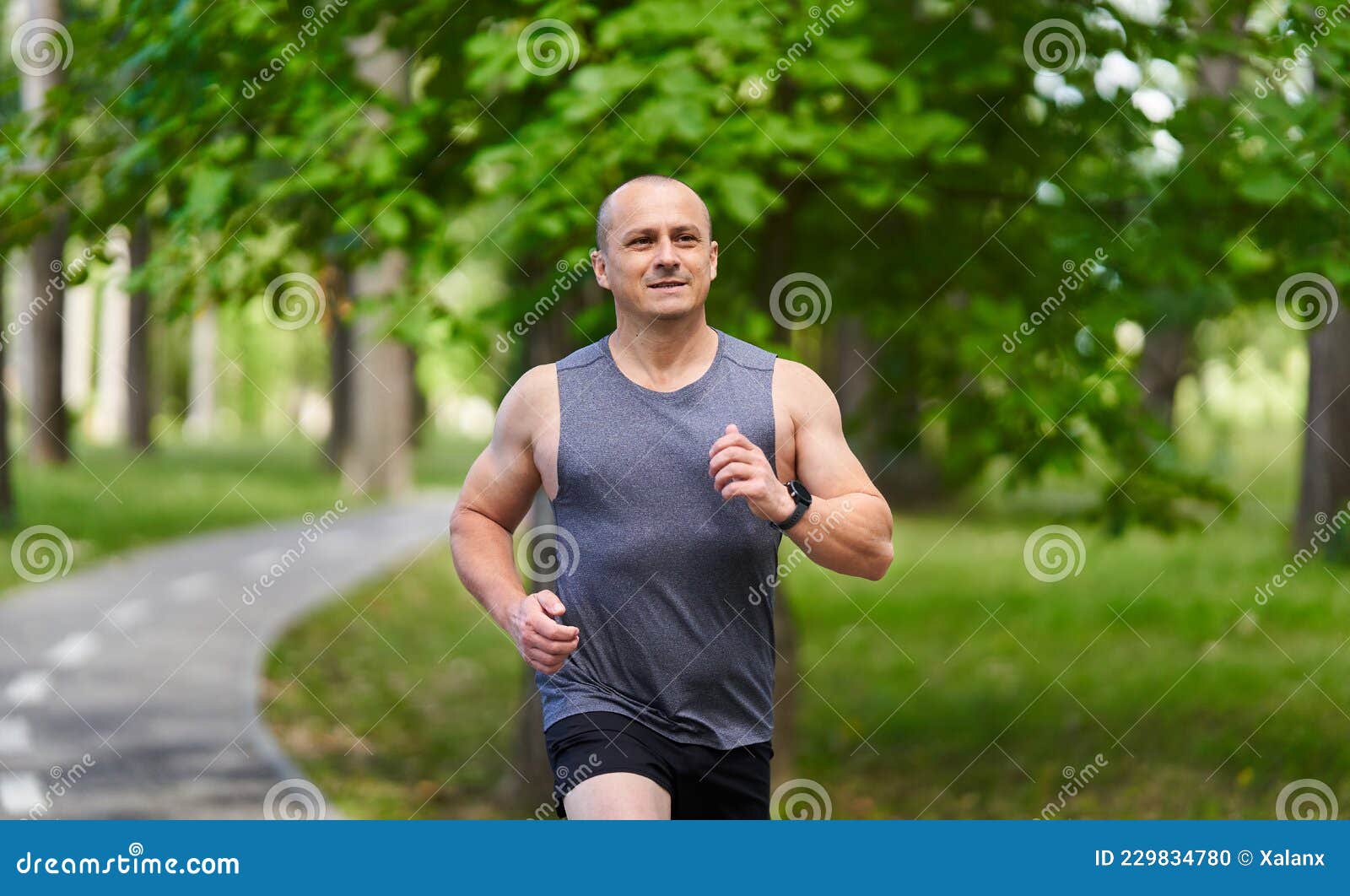 Long Distance Runner Training in the Park Stock Photo - Image of ...