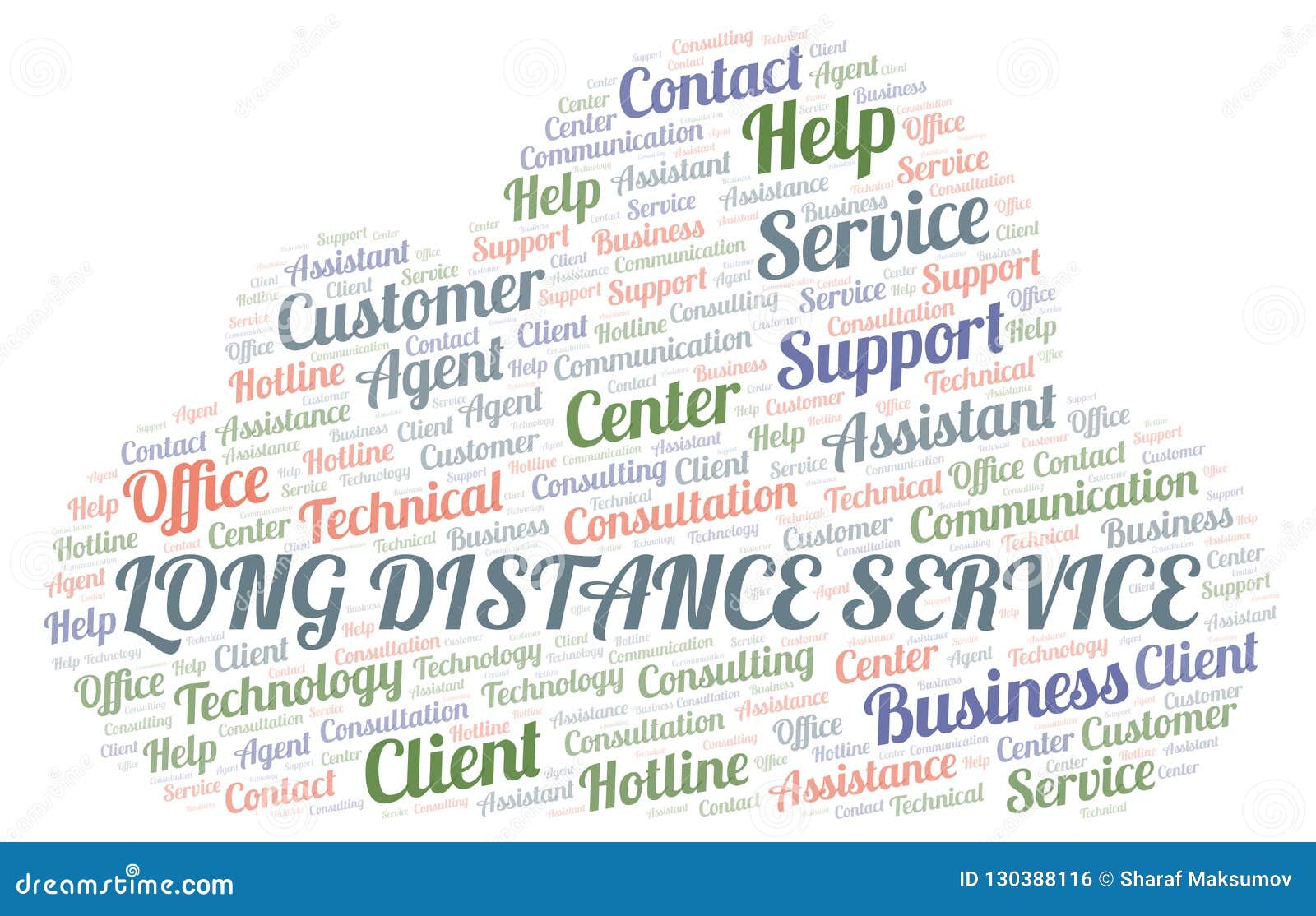 Long Distance Service Word Cloud. Stock Illustration - Illustration of ...
