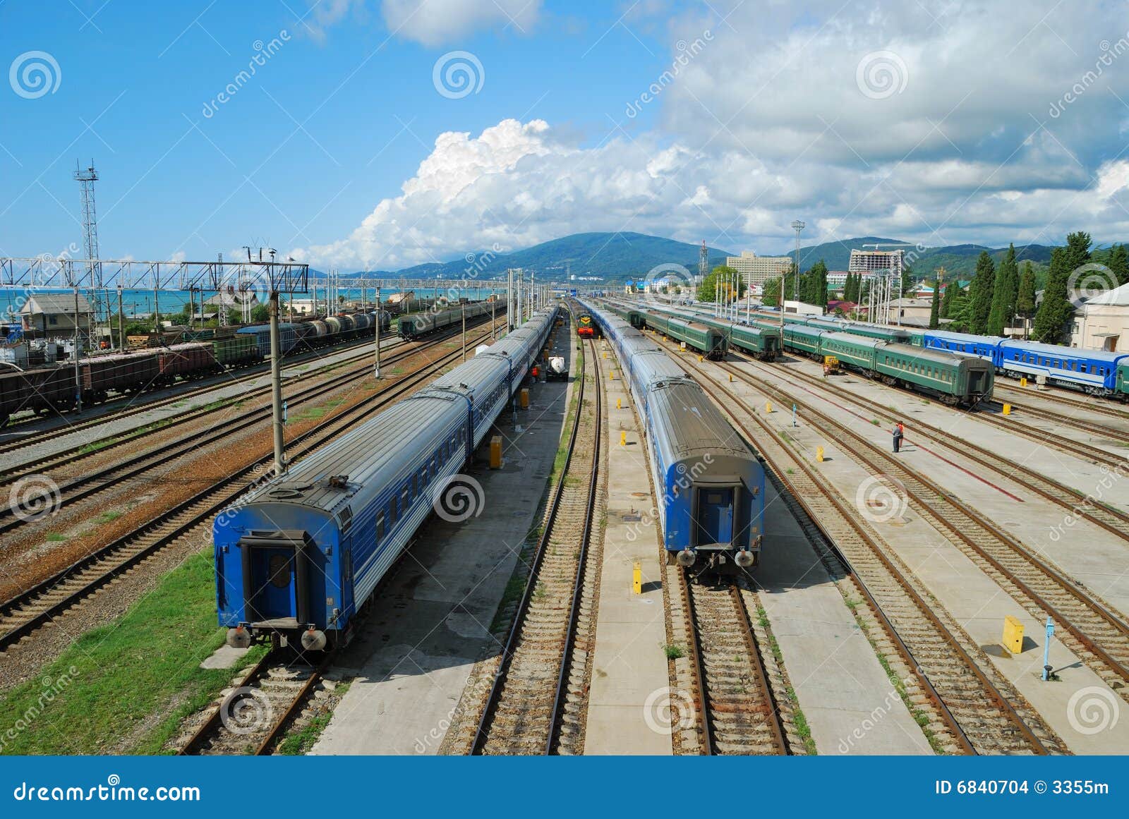 Long-distance trains stock photo. Image of traffic, horizontal - 6840704