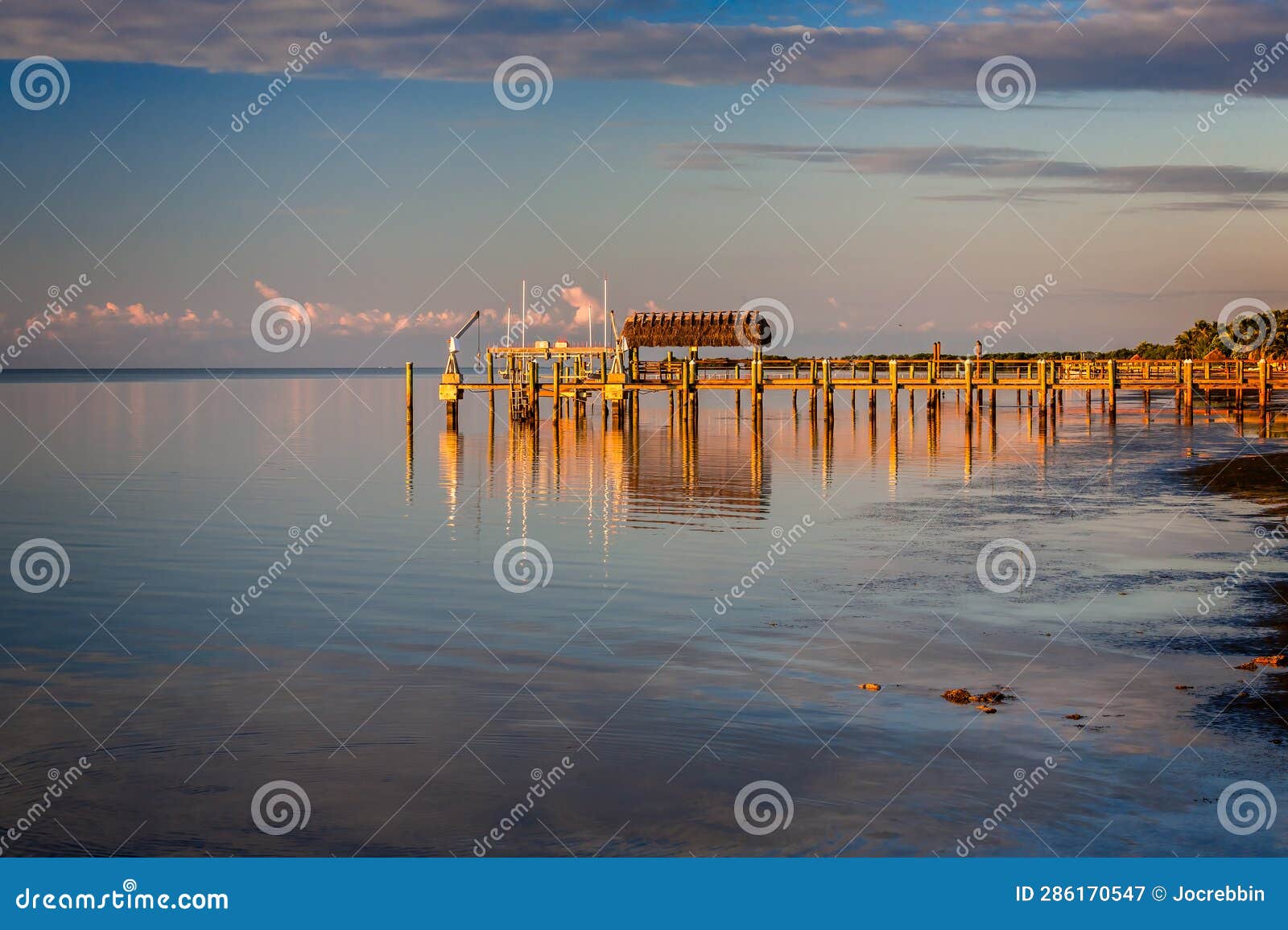 Long Dock Sticks Out a Long Way in Shallow Water of Key West Stock ...