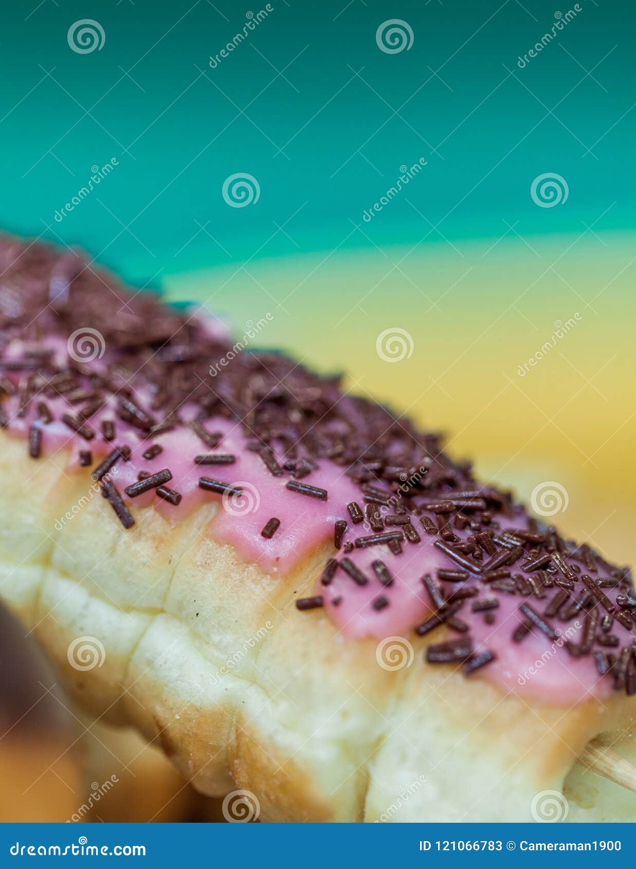 CLOSEUP of LONG DONUTS with CHOCOLATE Stock Image - Image of glazed ...